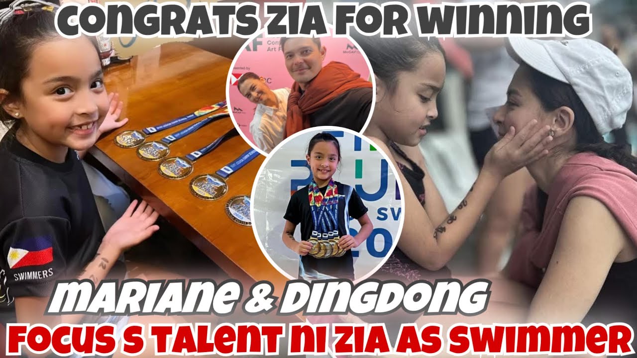 Zia Dantes winner sa swimming competition ang daming medal super proud ...