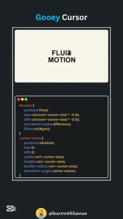 Workgooey Cursor Using Html Css Javascript Gooey Cursor Codeminds