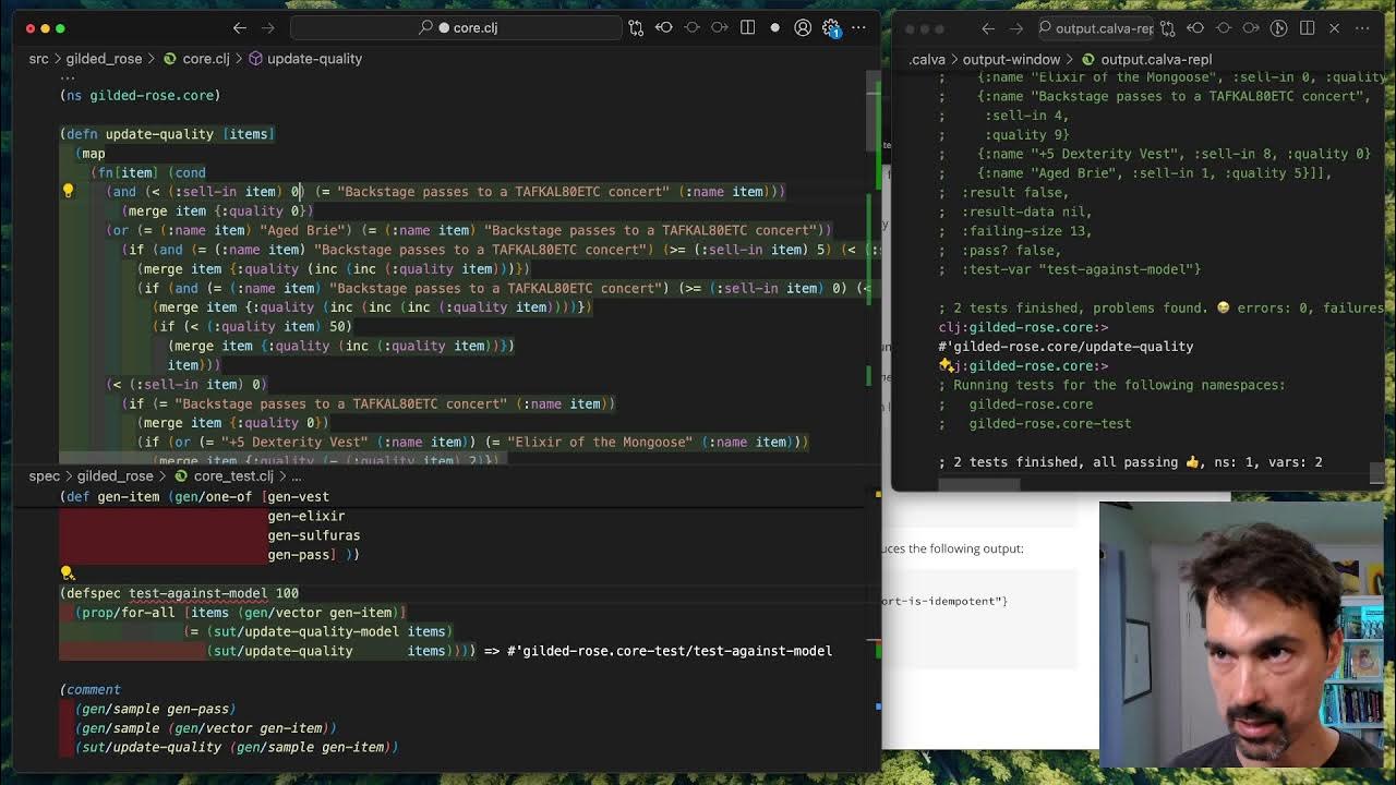 Gilded Rose Code Kata in Clojure, Part 1 - YouTube