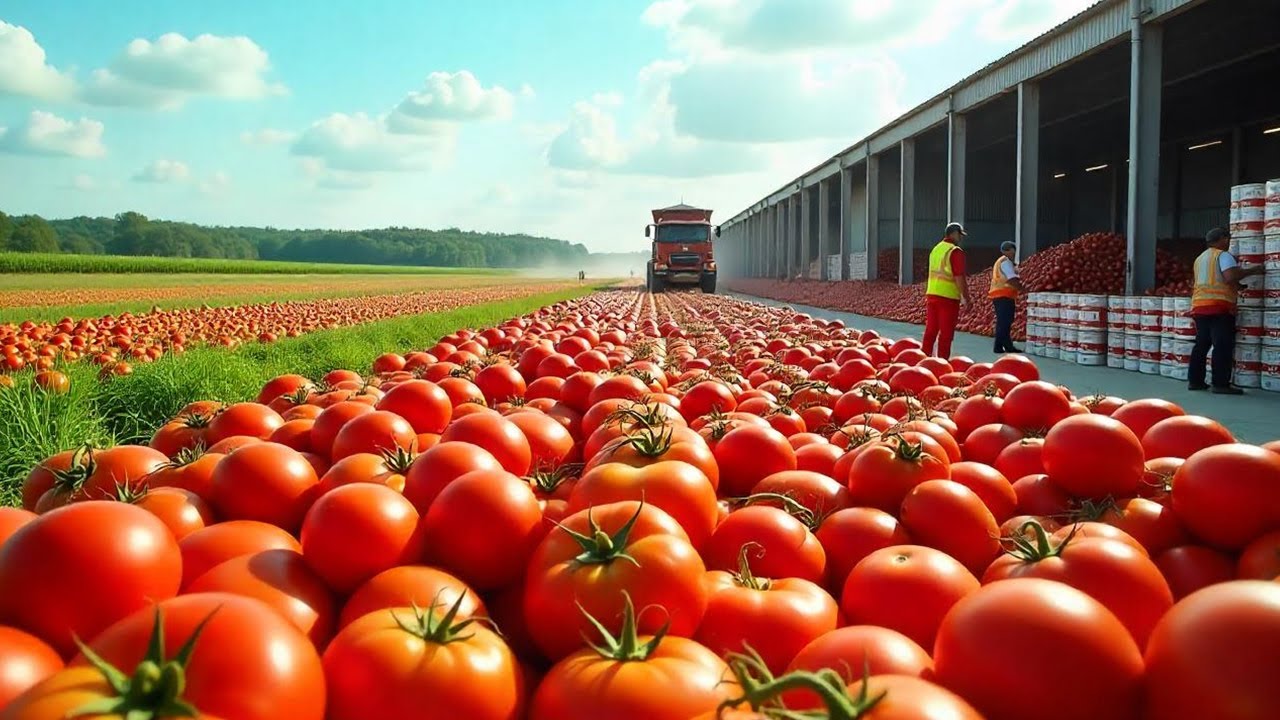 How the Largest Tomato Farms Harvest and Can Millions of Tomatoes ...