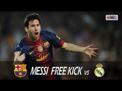 Messi's rocket shot free kick Goal against Real Madrid (Oct 12) - YouTube