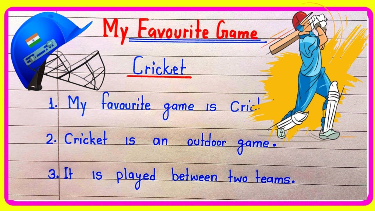 essay on my favourite game cricket 🏏 ||5 lines on cricket in english ...