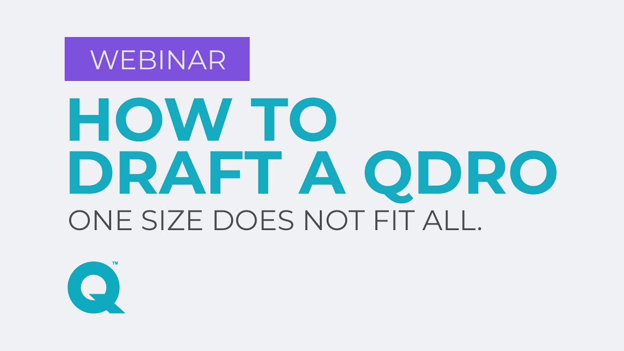How to draft a QDRO - YouTube