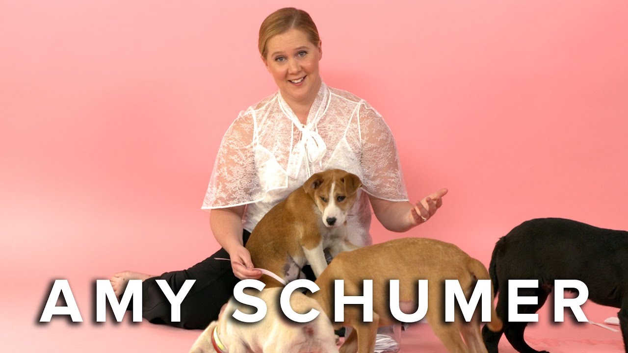 Amy Schumer Plays With Puppies (While Answering Fan Questions) - YouTube