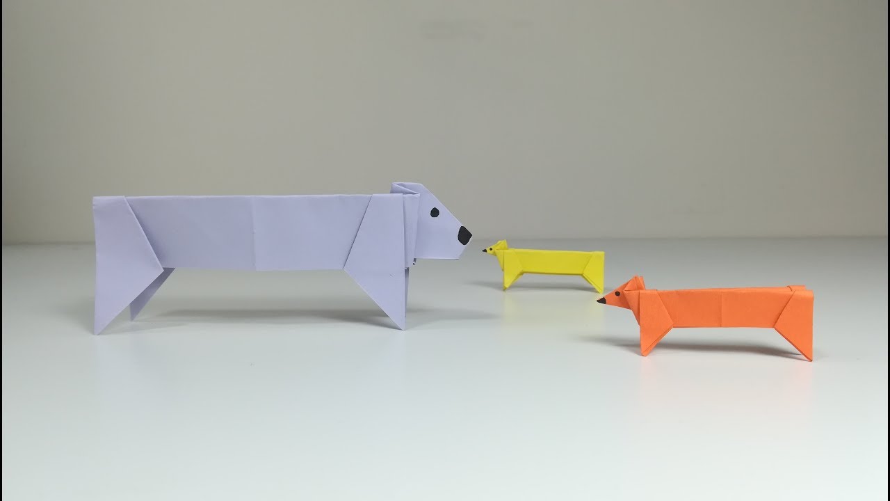 COMO HACER UN PERRITO SALCHICHA DE PAPEL ORIGAMI - YouTube