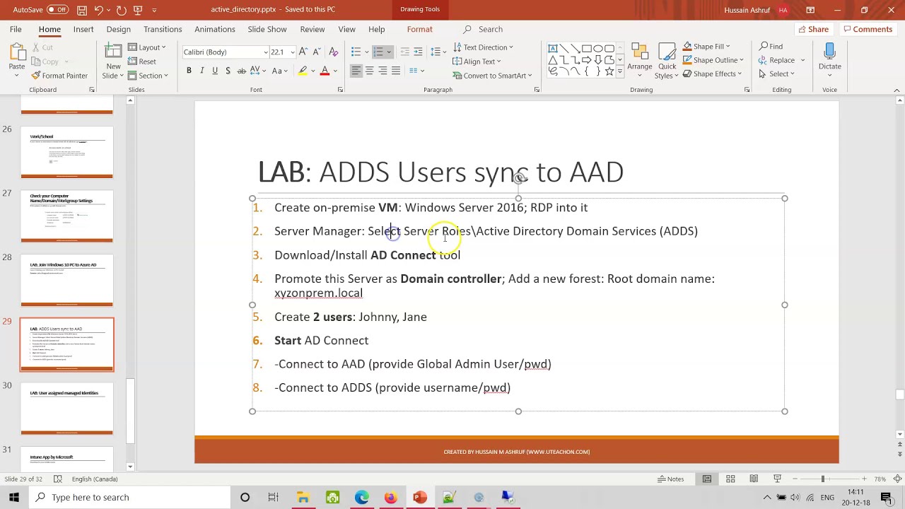 Lab on AD DS Sync to AAD - YouTube