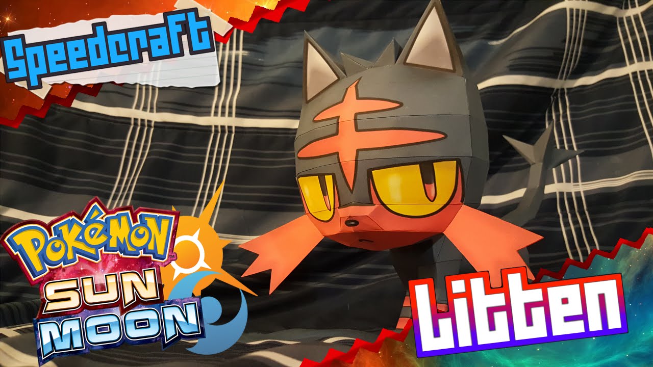 Pokemon Sun & Moon Papercraft ~ Litten ~ - YouTube