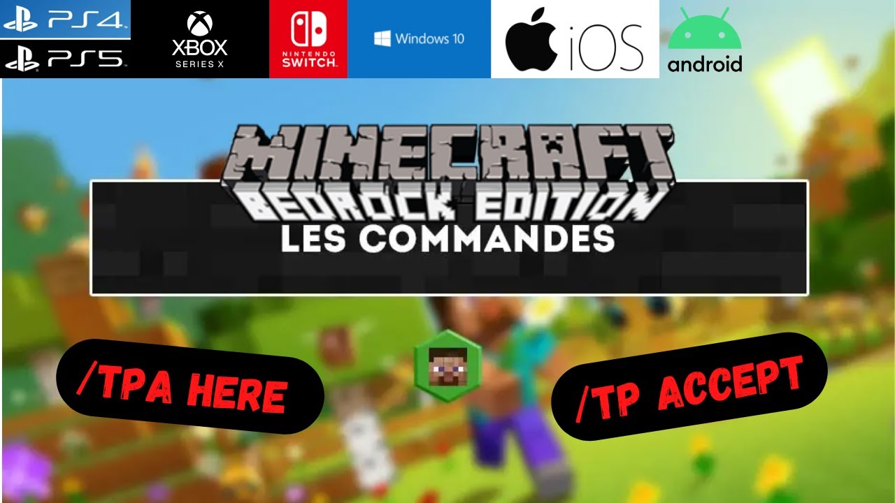 COMMENT FAIRE [/TPA HERE /TP ACCEPT] DANS MINECRAFT BEDROCK PS4/PS5 ...
