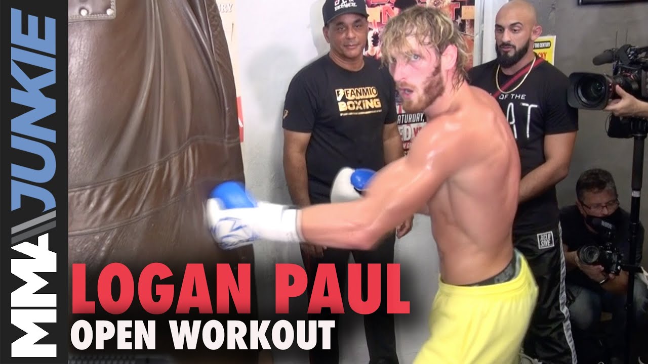 Logan Paul shows off boxing skills ahead of Floyd Mayweather bout - YouTube