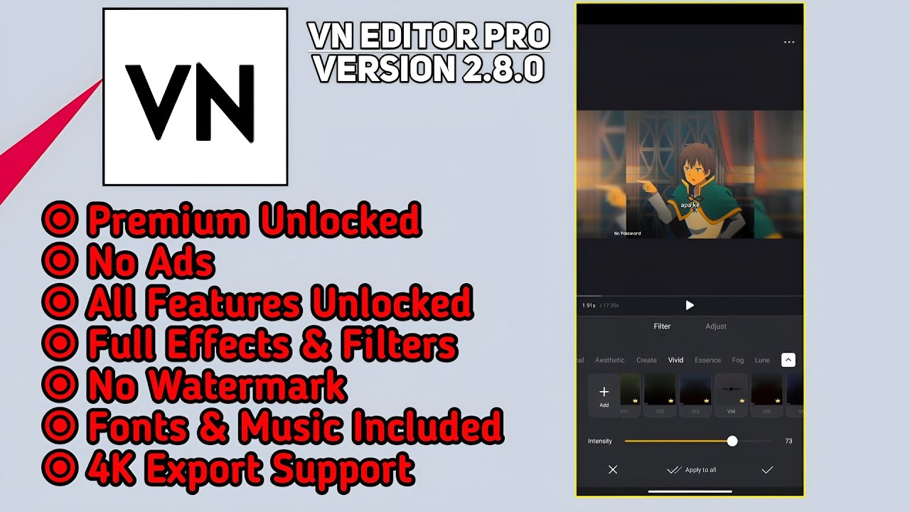 Vn Editor Pro Mod Apk New 2025 | Vn Editor V2.8.0 Pro Terbaru 2025 ...