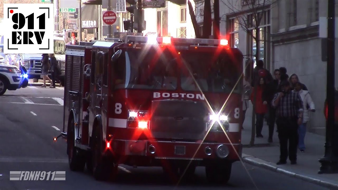 Boston Fire Department Engine 8 Responding - YouTube