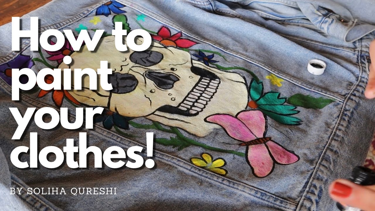DIY How to paint clothes l Soliha Qureshi | Denim & T-shirt painting ...