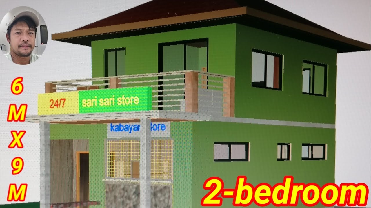 (54sq.m.). 2-bedroom & Simple two story house with small sari sari ...