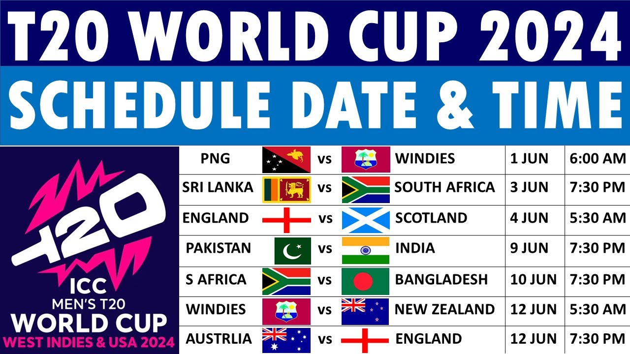 T20 World Cup 2024 Schedule | T20 World Cup 2024 Schedule | 2024 T20 ...