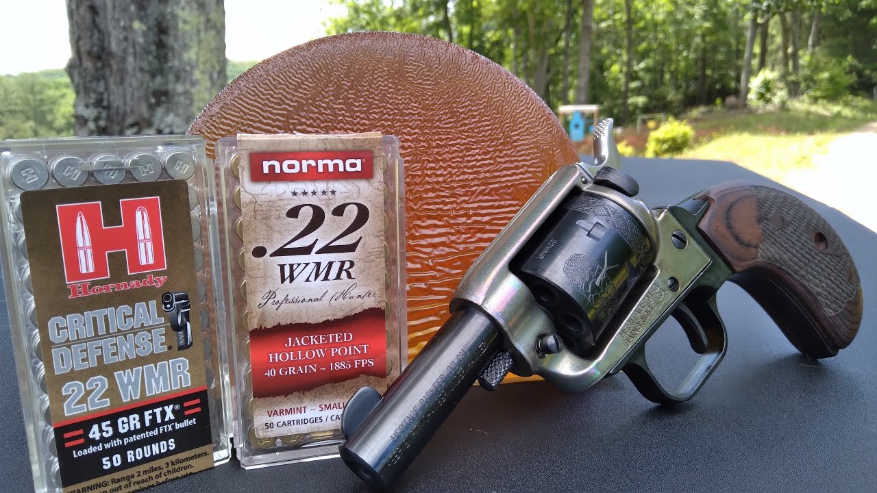 Heritage Barkeep .22 Magnum Gel Test. Hornady Critical Defense vs ...