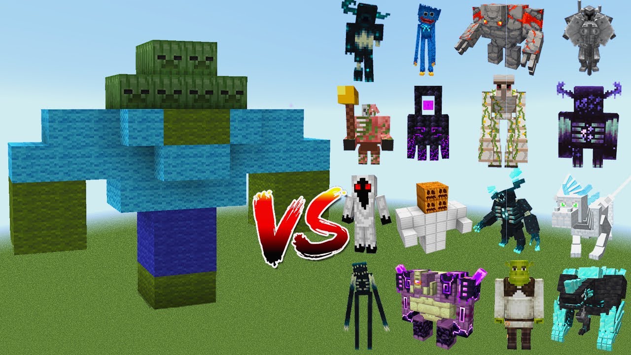 SUPER MUTANT ZOMBIE vs All Minecraft Bosses - Minecraft Mob Battle ...