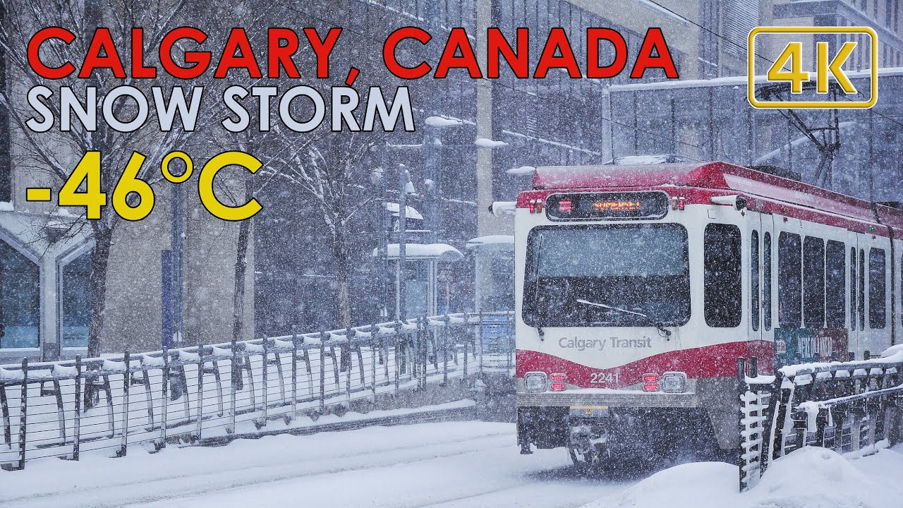 -46°C SNOWFALL and EXTREME FREEZING COLD in CALGARY CANADA - YouTube