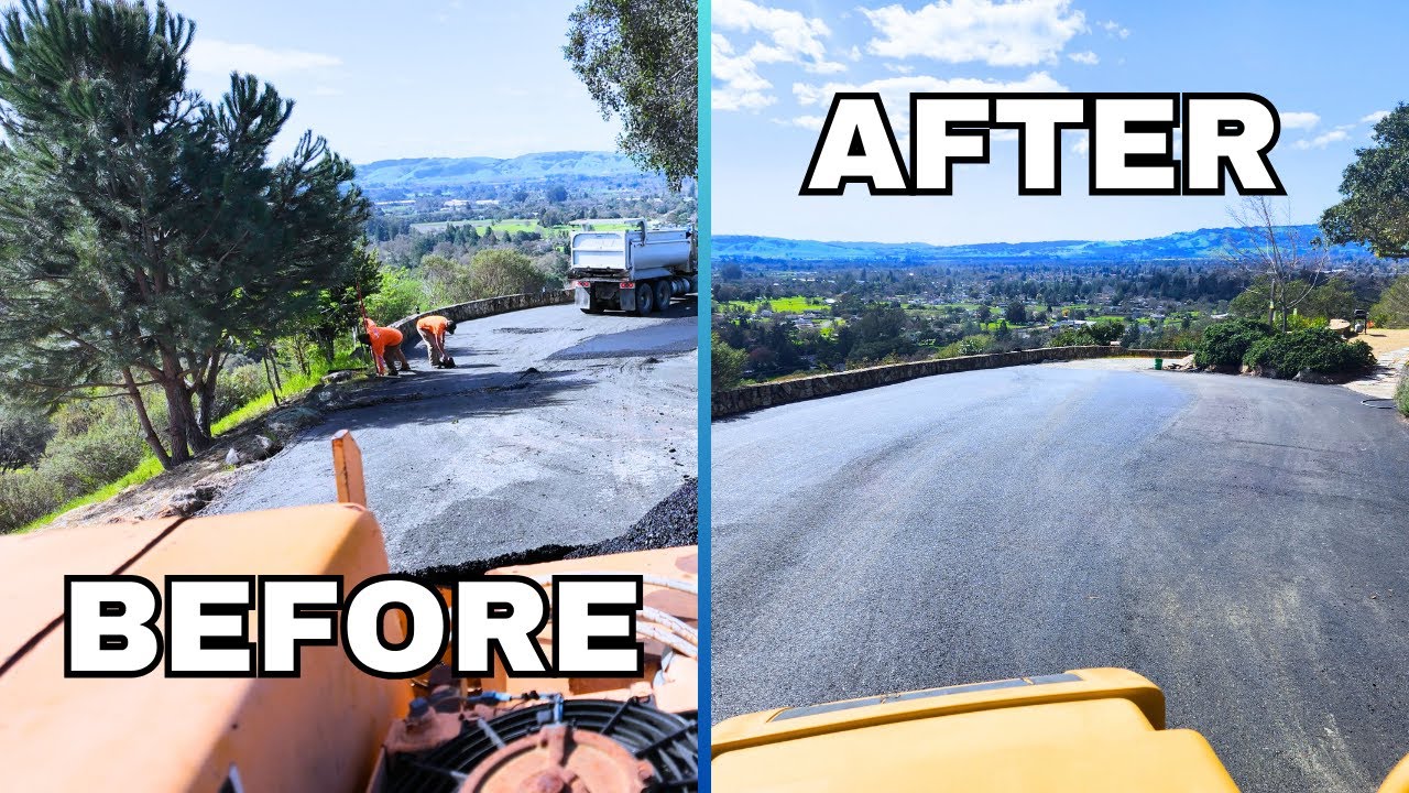 Mastering Asphalt Paving on Steep Hills! - YouTube