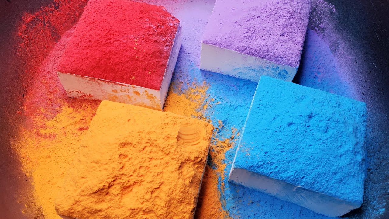 GYM CHALK ASMR Holi colors - YouTube
