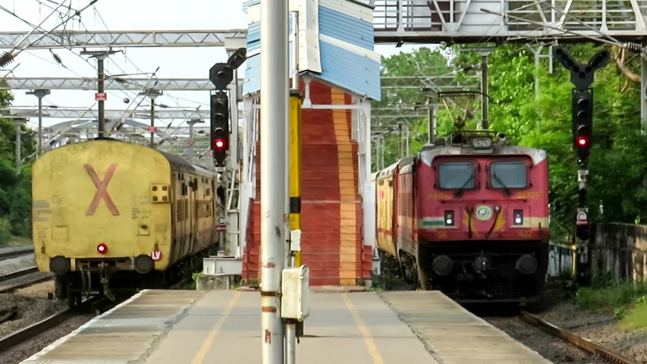 Perfect Crossing Trains in Chennai | Electric vs Electric | Indian ...