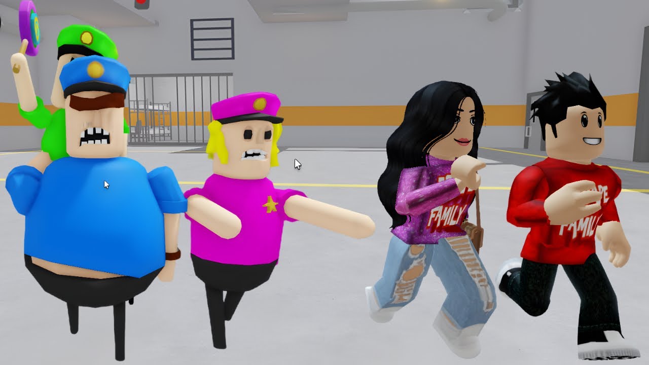 Police family escape (SCARY OBBY) - YouTube