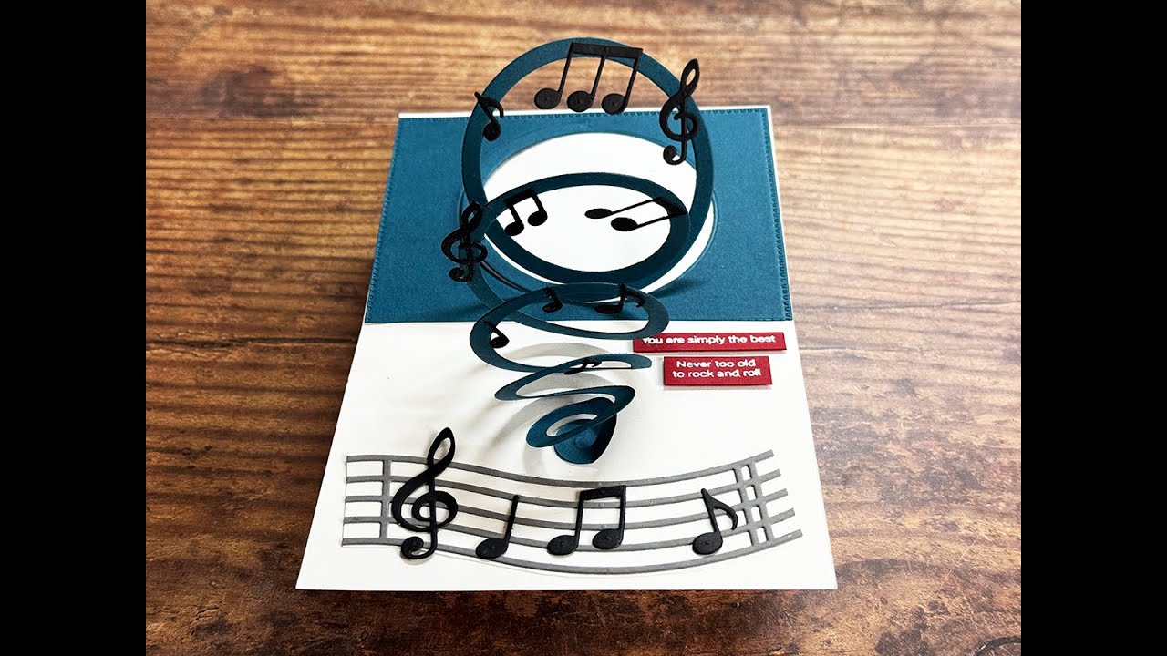 Interactive Spiral Music Notes Masculine Pop-Up Card - YouTube