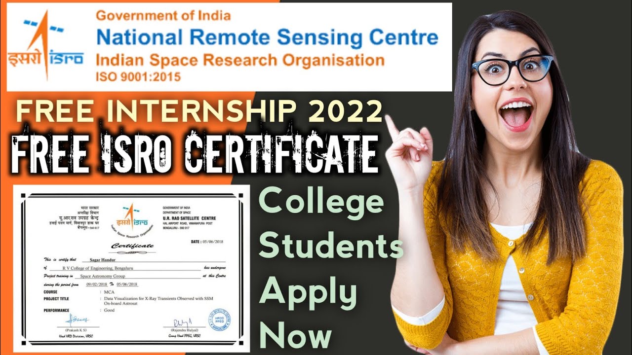 Free Certificate ISRO Internships 2021 | Winter Internship For College ...
