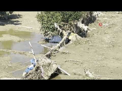 Mersin'de selin ardından bahçelerde sular yeni çekildi