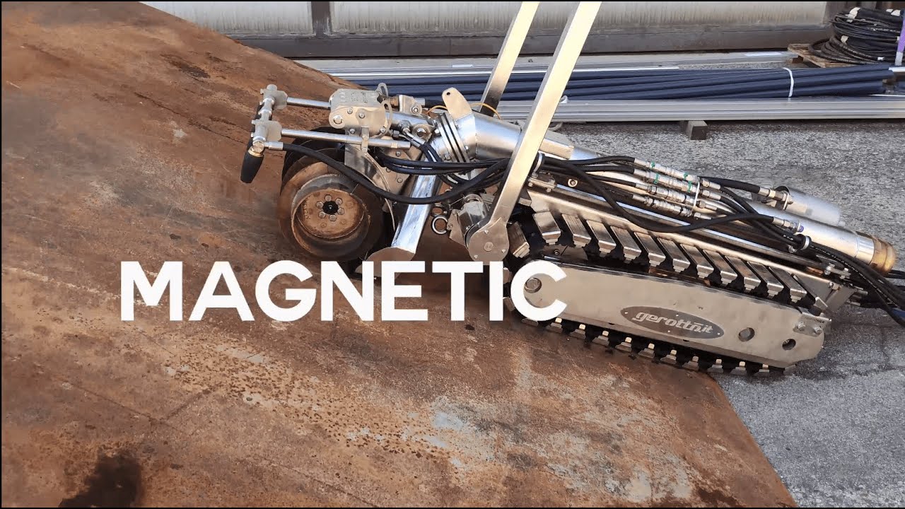 Atex Zone Zero Magnetic tracks for tank cleaning robot - YouTube