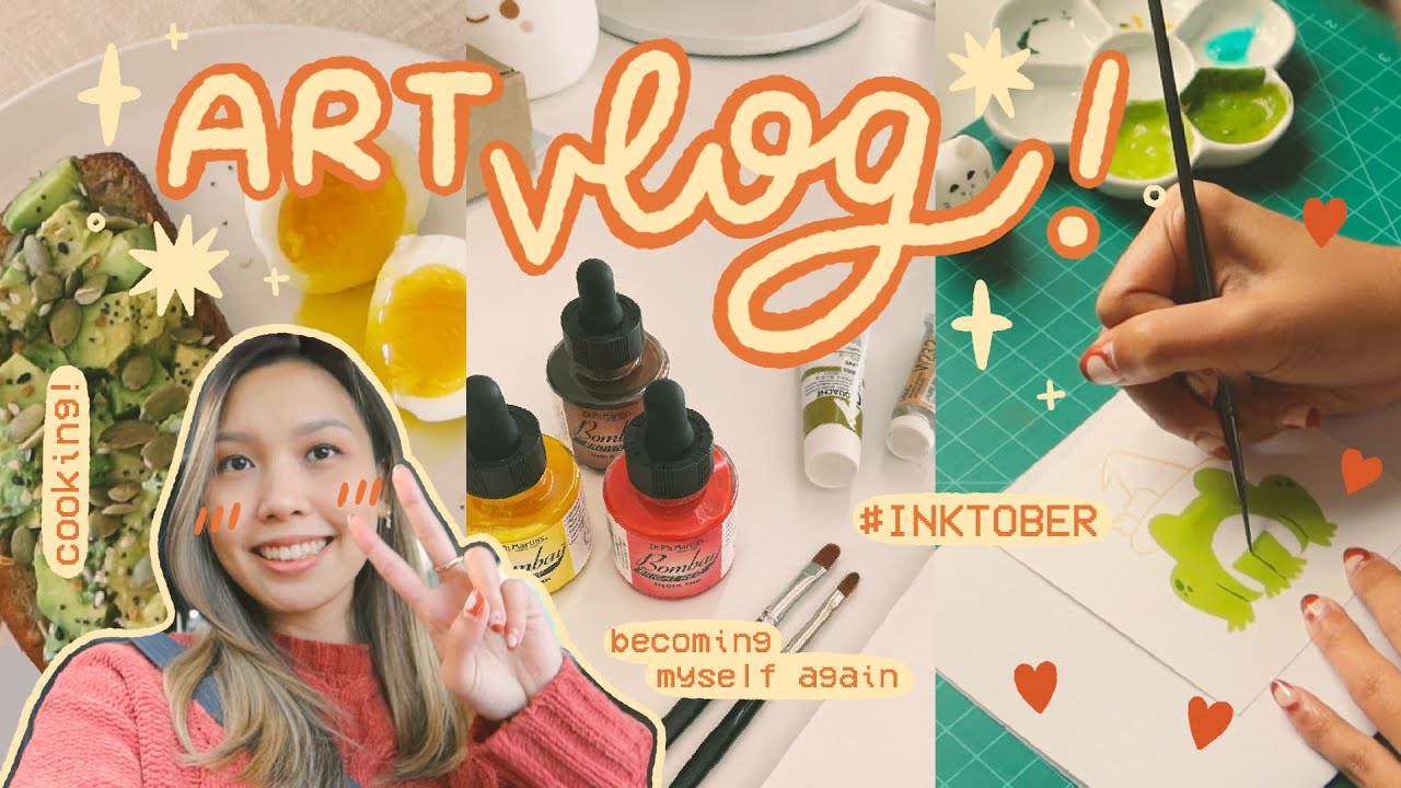 ARTIST VLOG 08 INKTOBER, lantern festival, cooking and eating better ...
