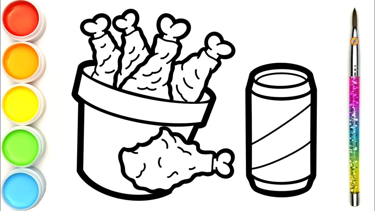 Food - Fried Chicken and Cola | Menggambar dan Mewarnai Ayam Goreng ...