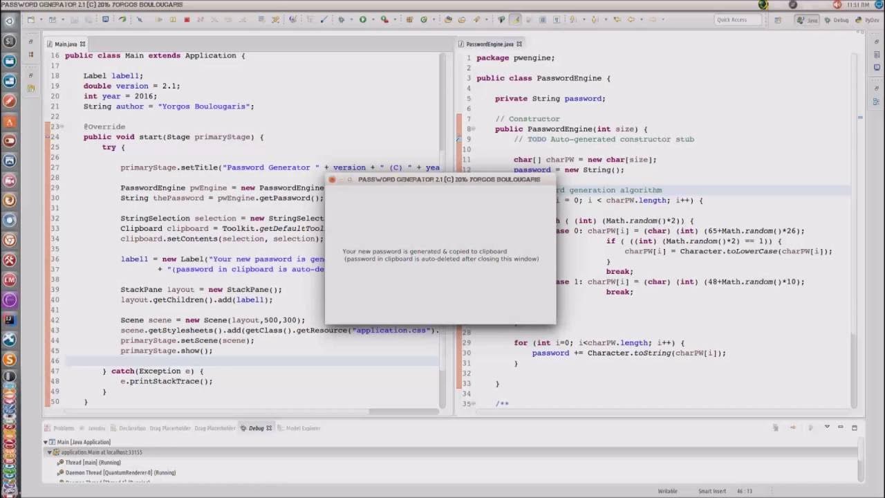 Updated Java Password Generator (algorithm and JavaFX GUI) - YouTube