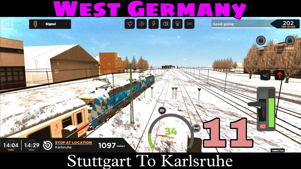 Euro Train Simulator | West Germany Level #11 Stuttgart To Karlsruhe # ...