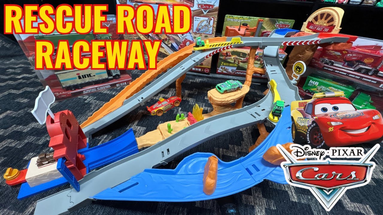 Mattel Disney•Pixar Cars Race & Rescue Road Raceway Playset Review w ...