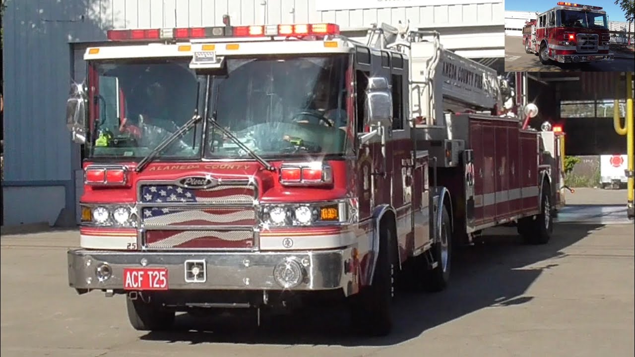 Alameda County Fire Dept. Engine 25 & Truck 25 Responding 5/13/2025 ...