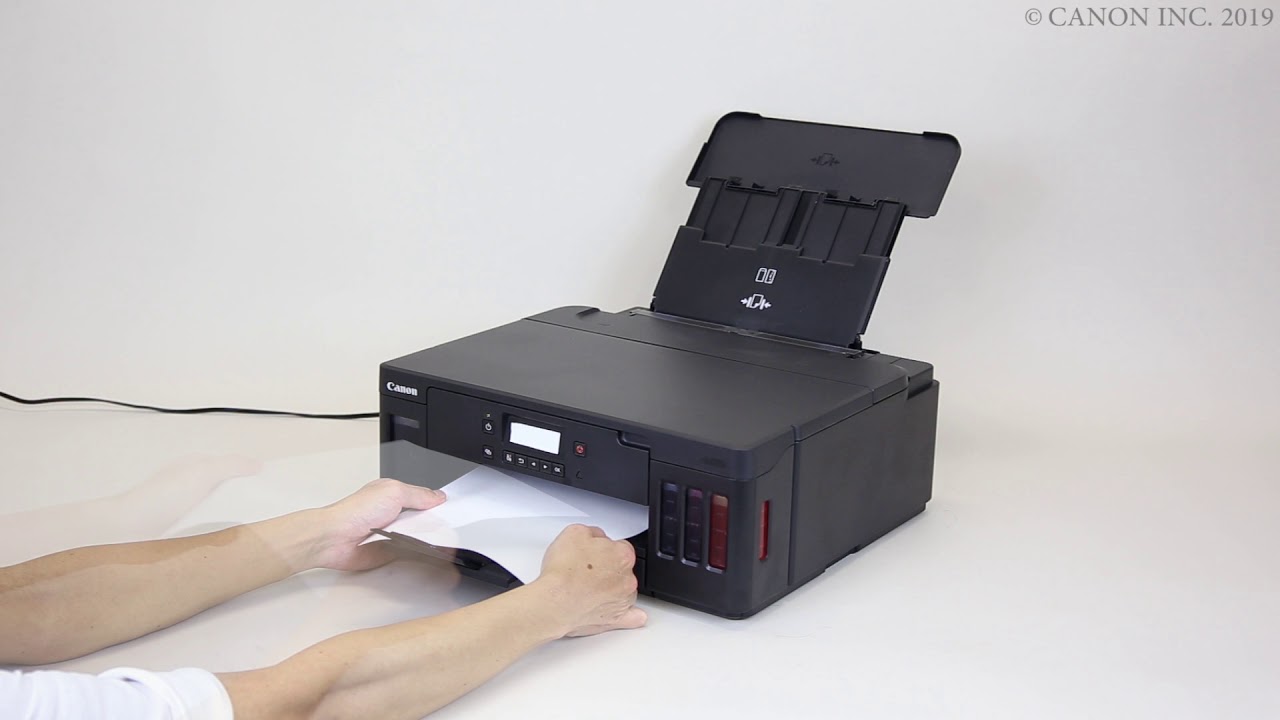 Removing jammed paper: paper output slot (G5000 series) - YouTube