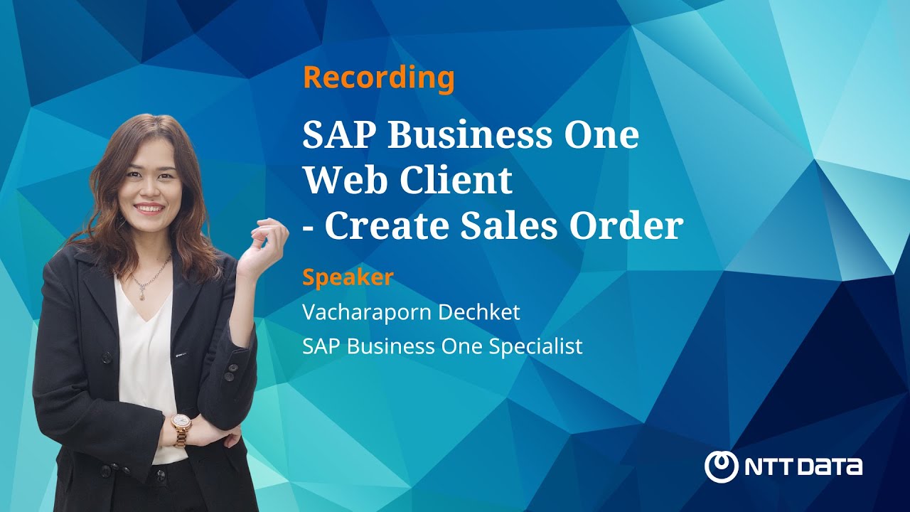 SAP Business One Web Client - Create Sales Order - YouTube