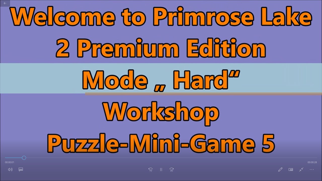 Welcome to Primrose Lake 2 Workshop Puzzle-Mini-Game 5 - YouTube