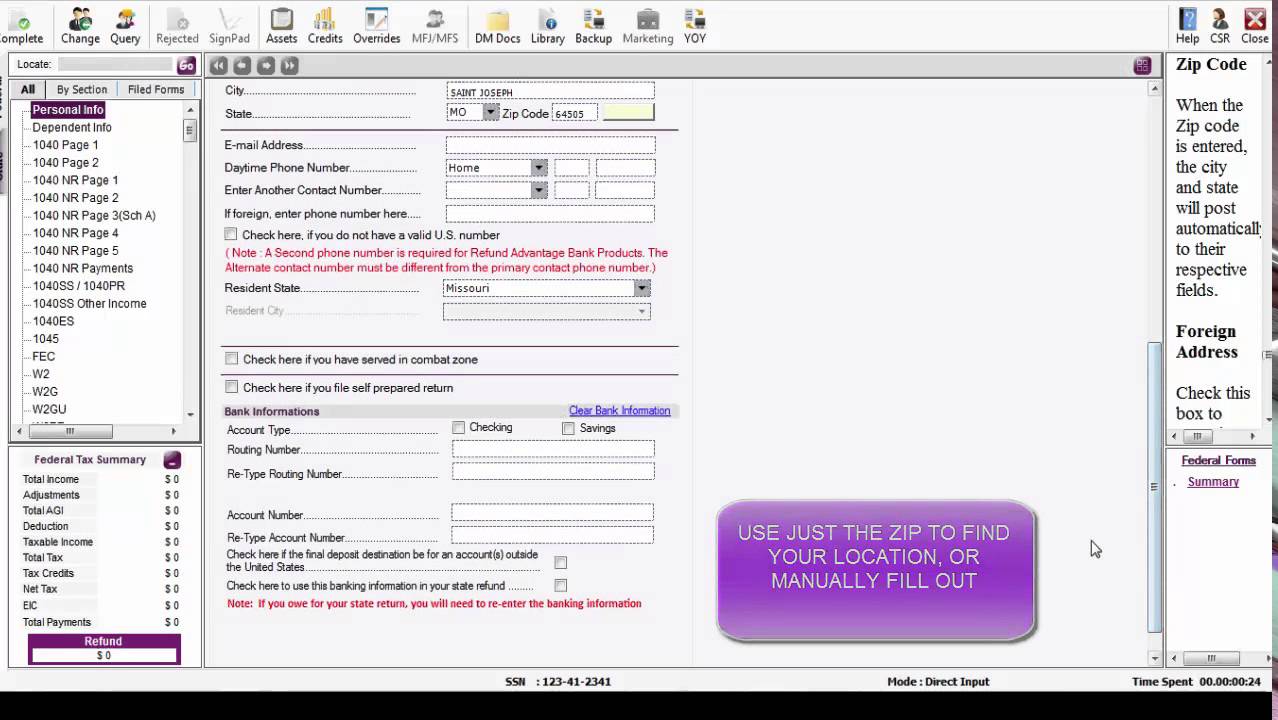OLTPro Starting a New Return - YouTube