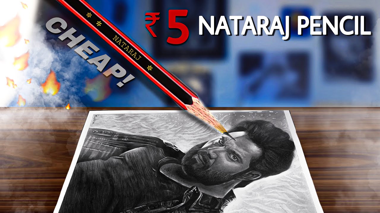 Realistic Drawing with ₹5 NATARAJ PENCIL 😱 - YouTube