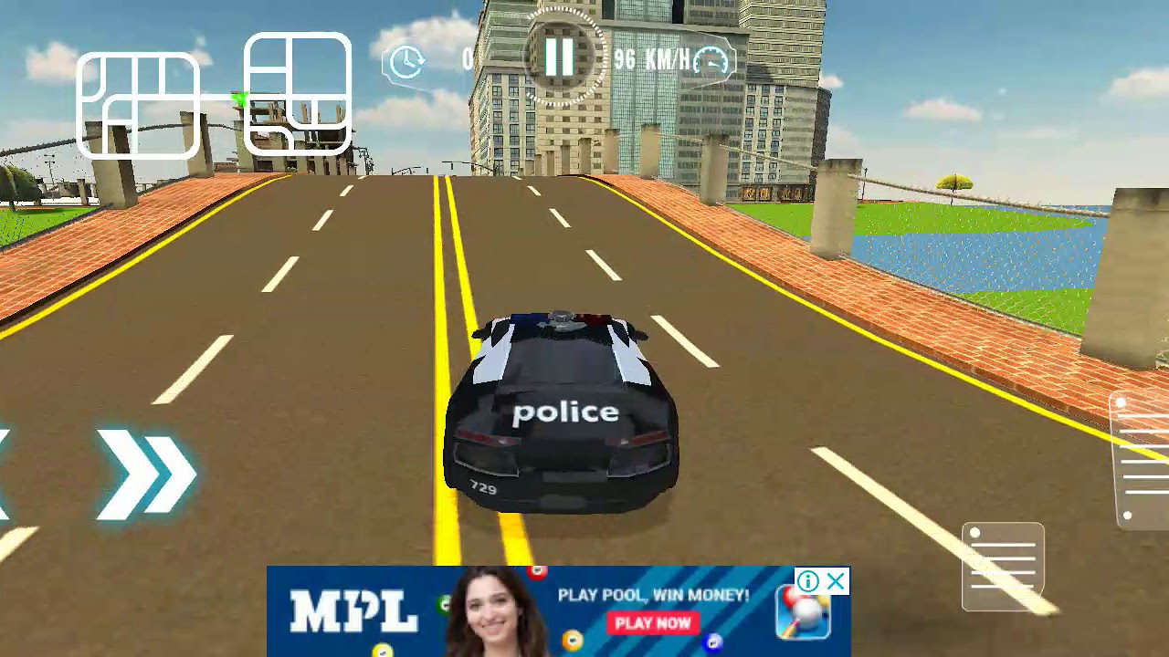 Police car racing riksa driving - YouTube