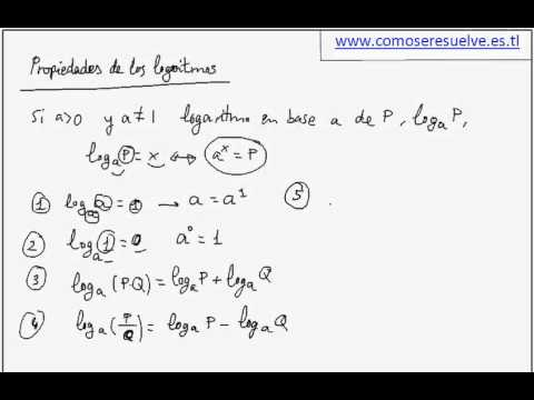 Propiedades de los logaritmos - YouTube