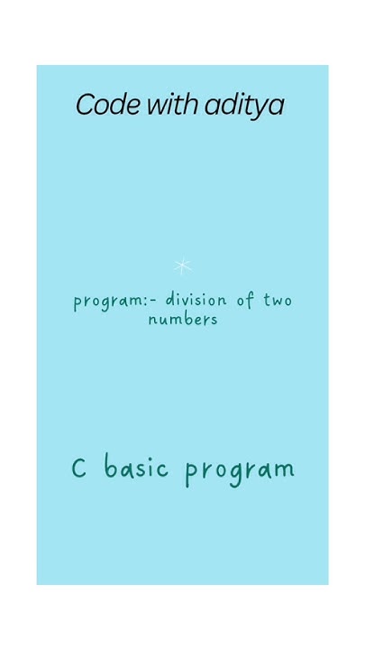 c program for division of two nos. @Code_With_Aditya5 #clanguage #languagelearning #code - YouTube