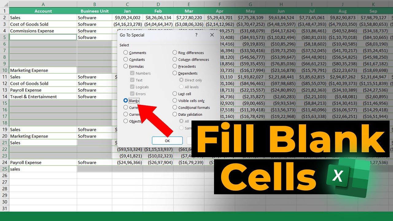 Fill Blank Cells In Excel With Value From Above YouTube fill-blank-cells-in-excel-with-value-from-above-youtube