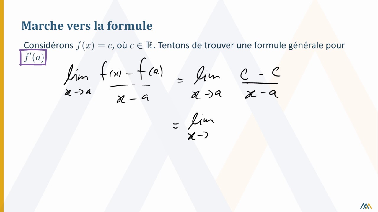 Dérivée d'une fonction constante - YouTube