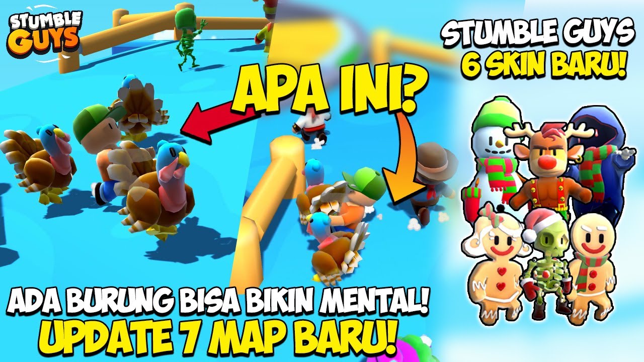 NEW UPDATE 7 MAP BARU STUMBLE GUYS UPDATE BURUNG TURKEY BISA BIKIN ...