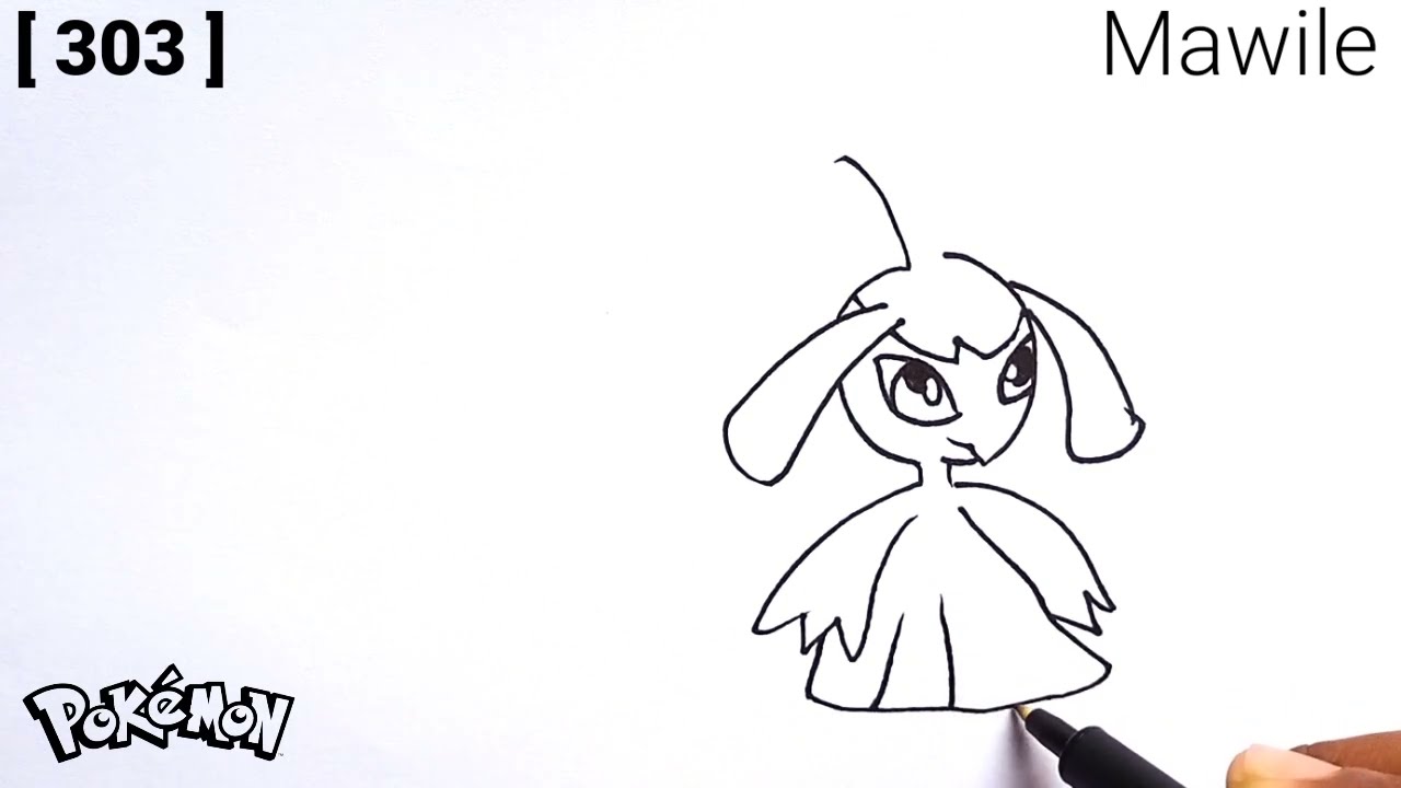 Mawile Drawing | How To Draw Pokemon No 303 - YouTube
