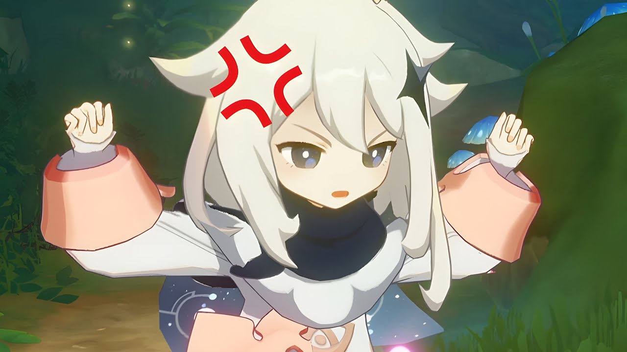 Paimon being triggered by mushrooms for 1 minute straight.. - YouTube