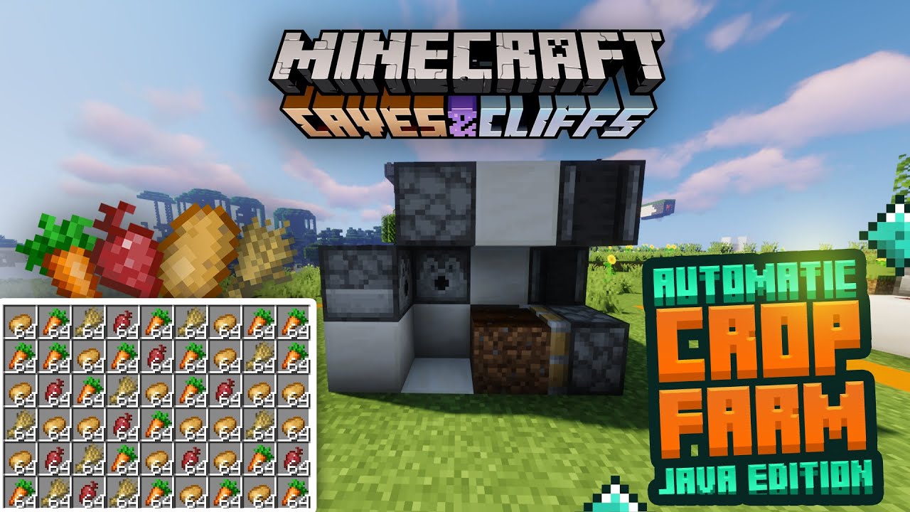 Automatic 1.17 Crop Farm 5000 Crops /Hour Minecraft Java || Every Crop ...