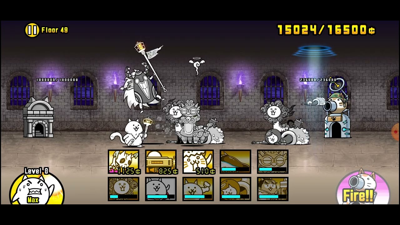 Battle Cats : Heavenly Tower : Floor 49 (Hermit, Mystic Masked Yulala ...